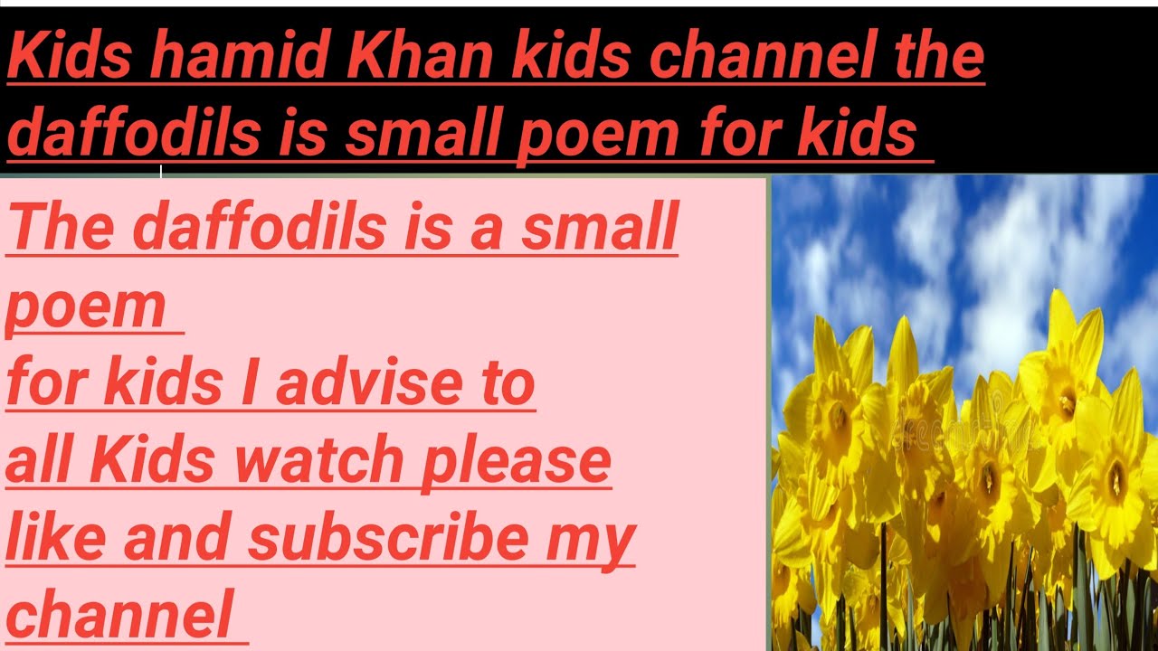 daffodils is English poem #hafizdastgeer #yourwelcome #Moana #hamidkhan ...