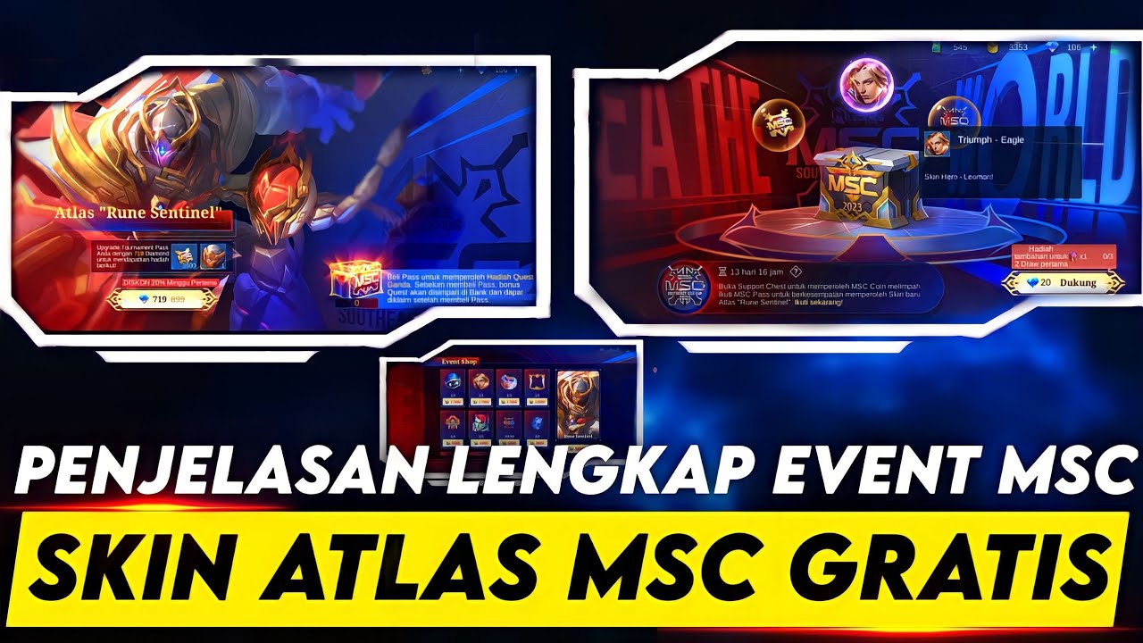 SUDAH RILIS ORIGINAL SERVER PENJELASAN LENGKAP EVENT MSC 2023 SKIN ATLAS GRATIS DAN SKIN 20 ...