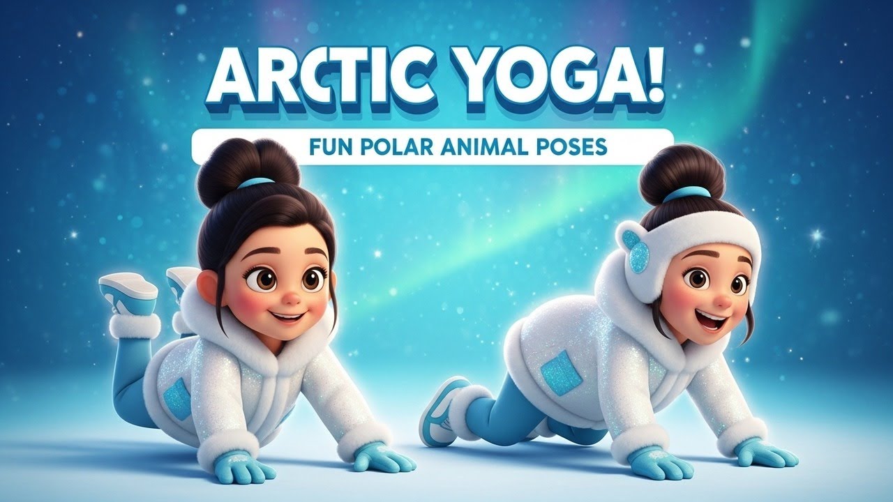 Kids Arctic Yoga Adventure 🐧 | Brain Break with Polar Animals & Iceberg ...