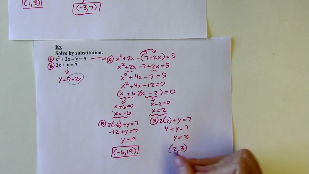 Algebra 2 - Big Ideas 3.5 - Solving Nonlinear Systems - YouTube