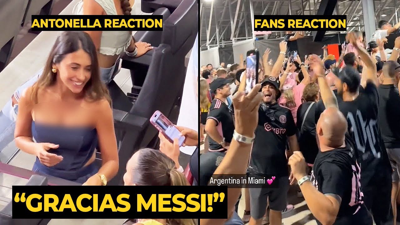 Antonella And Miami Fans Cant Stop Celebrated After Messi Helping