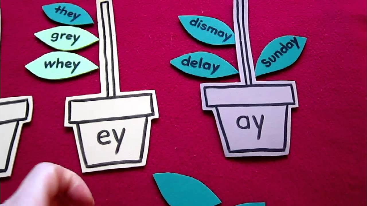 Grade 1 - Reading - pots and leaves for ai, ay, ey sounds - YouTube
