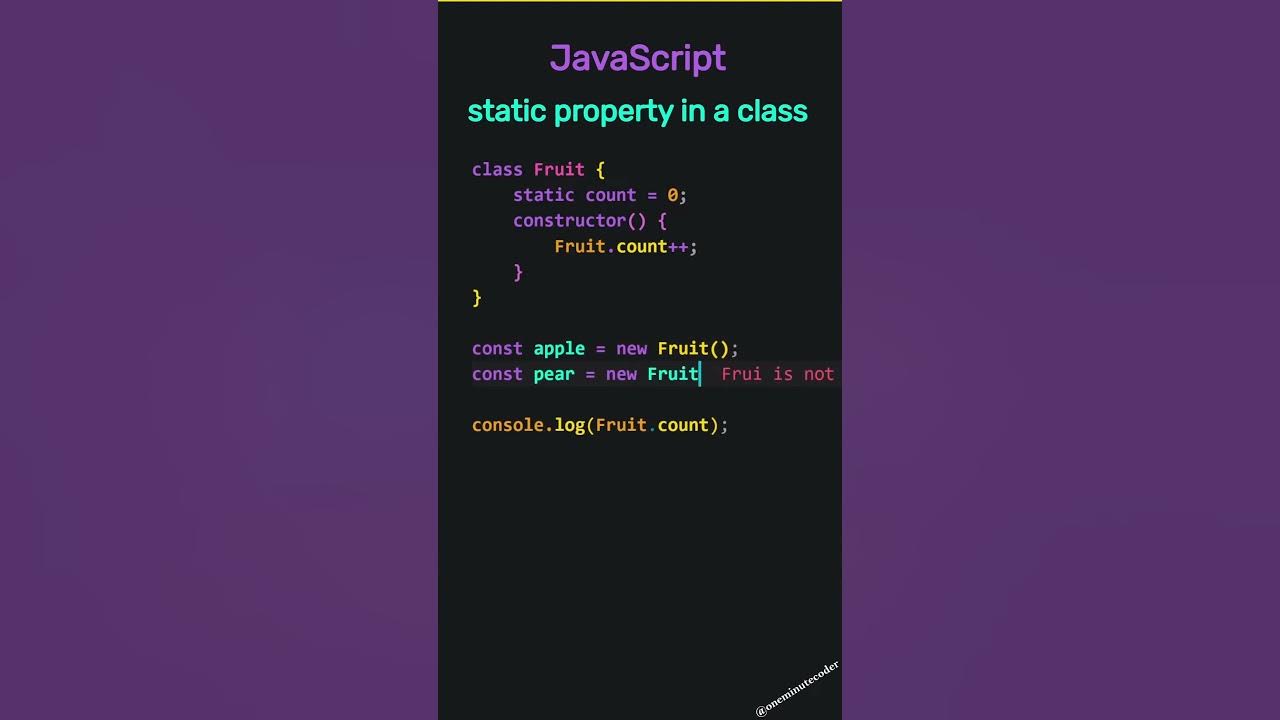 JavaScript Shorts · Classes · Static Properties - YouTube