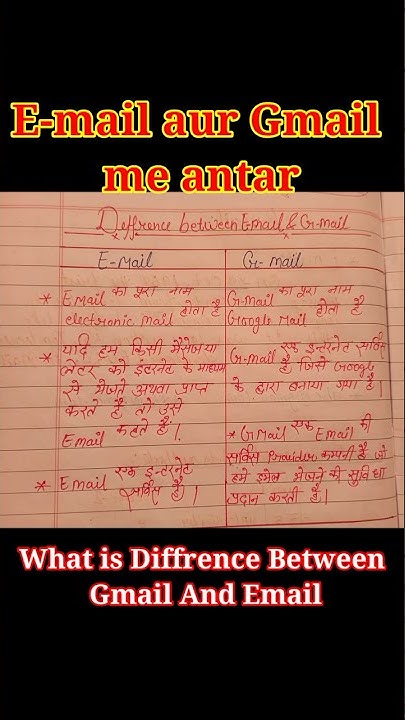 What is Difference Between Email And Gmail In Hindi जीमेल और ईमेल में क्या अंतर होता है By Ankit ...