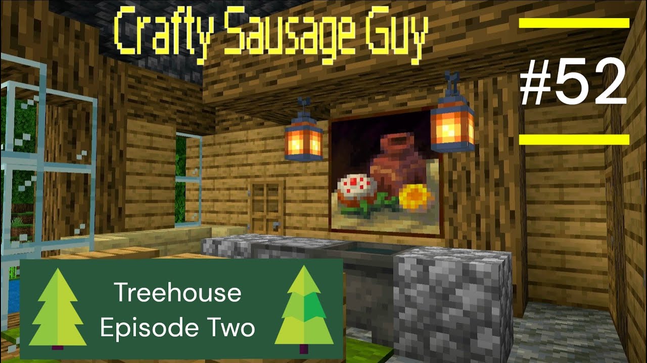 Treehouse Interior Build - #52 - Minecraft Survival Series - YouTube