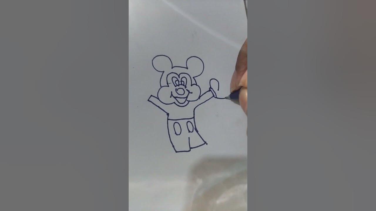 How to draw micky mouse easily 😃 - YouTube