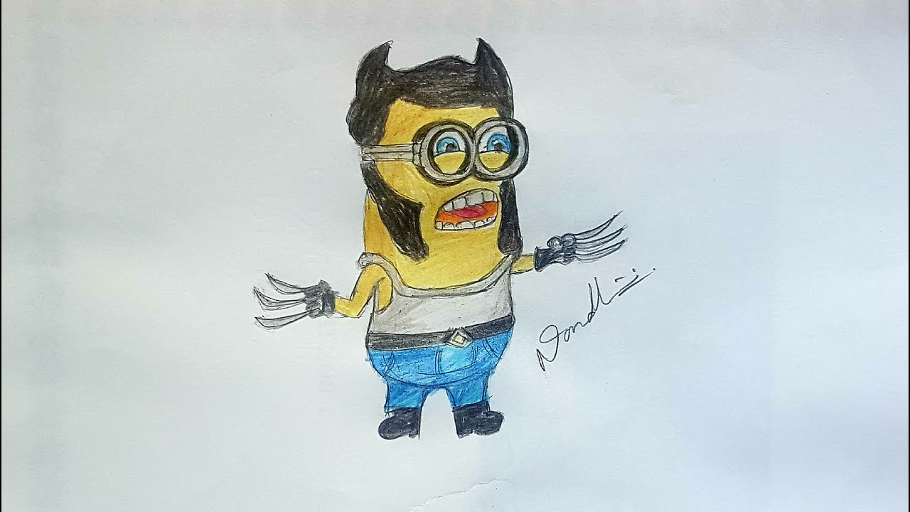 Simple Wolverine Minion Easy Drawing - YouTube