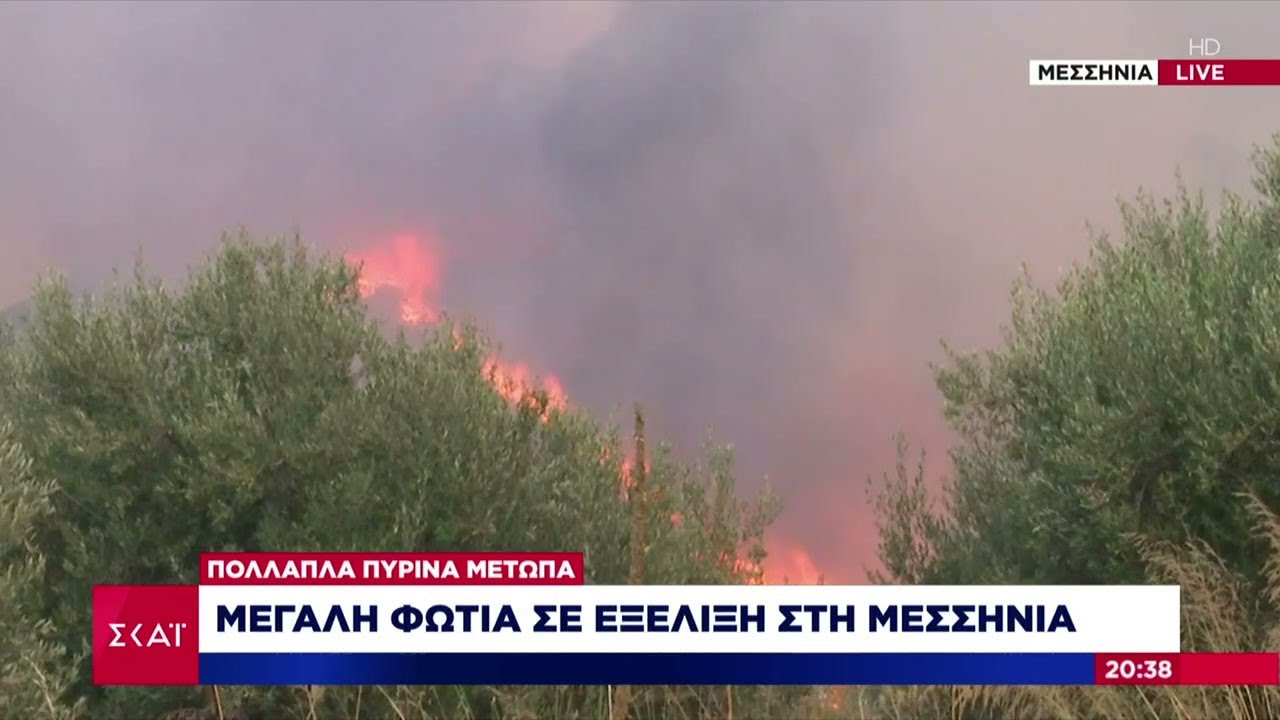 Μεγάλη φωτιά σε εξέλιξη στη Μεσσηνία | Ειδήσεις Βραδινό Δελτίο | 26/07 ...
