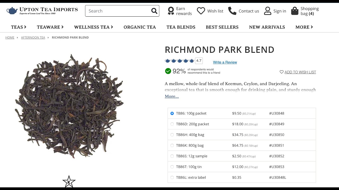 Upton Tea Imports - Richmond Park Blend; Tea with Linda - YouTube