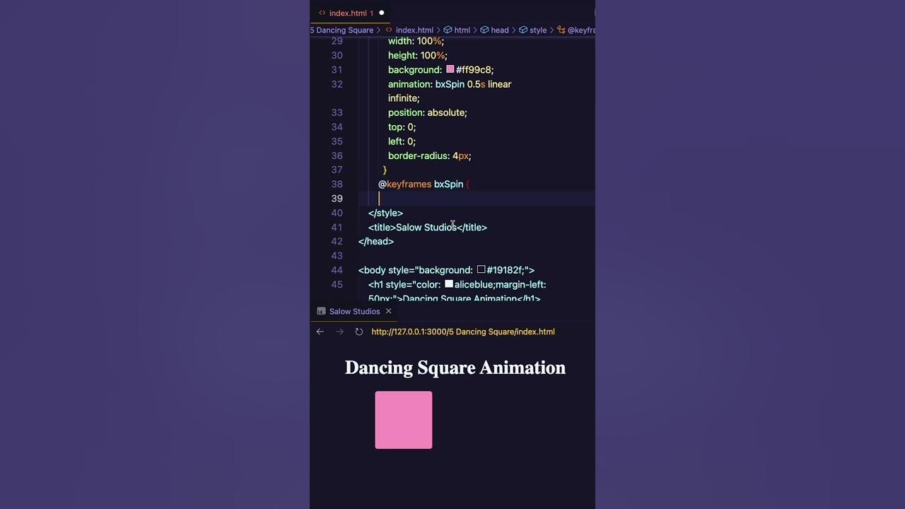 Rotating Square Animation HTML and CSS tutorial for beginners #coding #globe #animation - YouTube