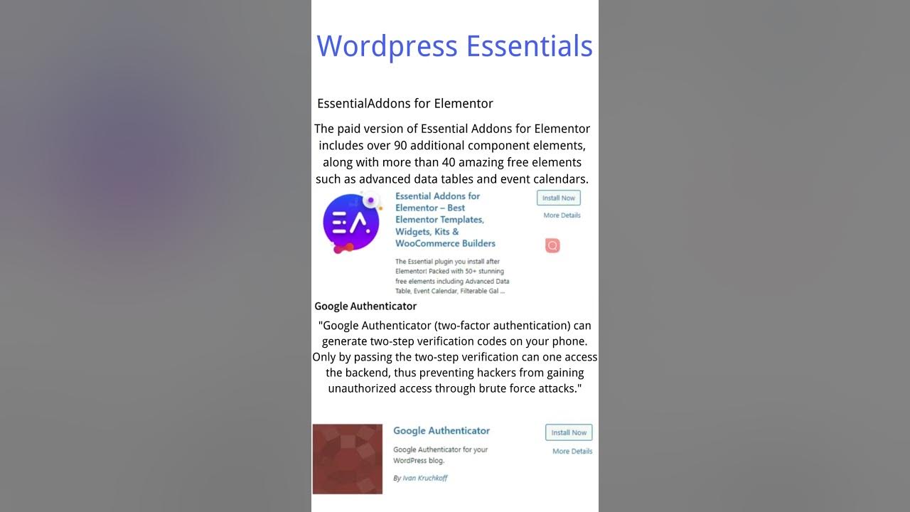 WordPress Essentials: 10 Must-Have Plugins, Take a Look! - YouTube