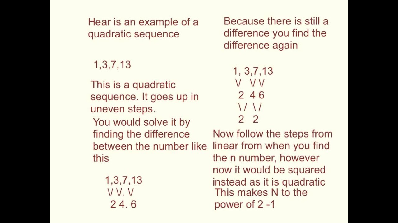 Linear and Quadratic Sequences - YouTube