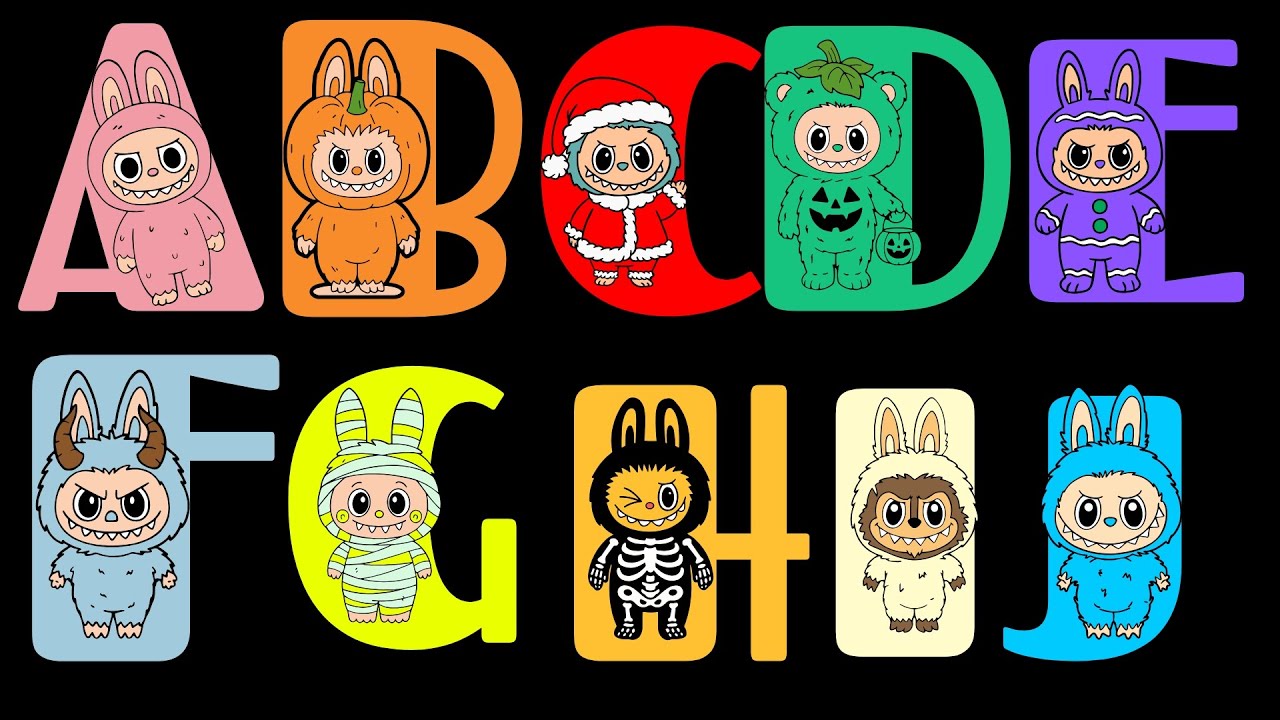 Labubu ABC Song A–Z | A for Apple to Z for Zoe | Cute & Spooky Labubu ...