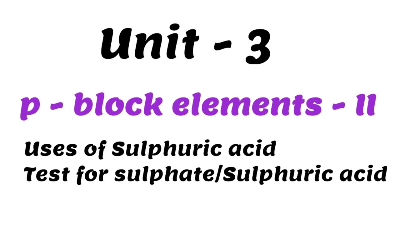 Uses of Sulphuric acid / Test for sulphate and Sulphuric acid / TN ...