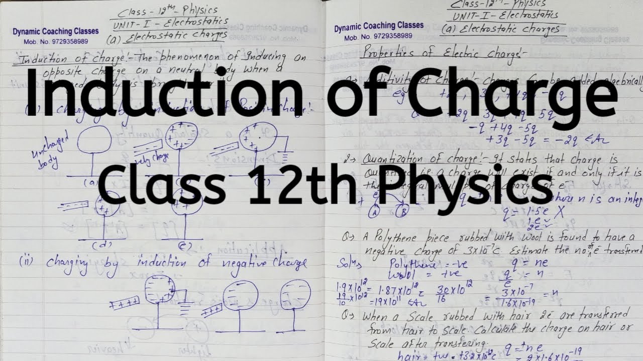 Induction of Charge, Chapter 1, Electric Charges and Fields, Class 12 ...