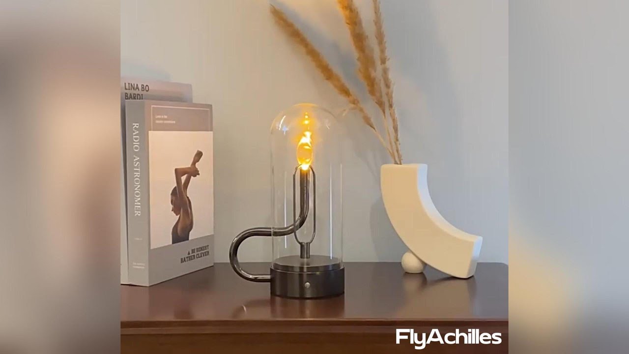 Flame Water Drop Table Lamp with USB Rechargeable - YouTube