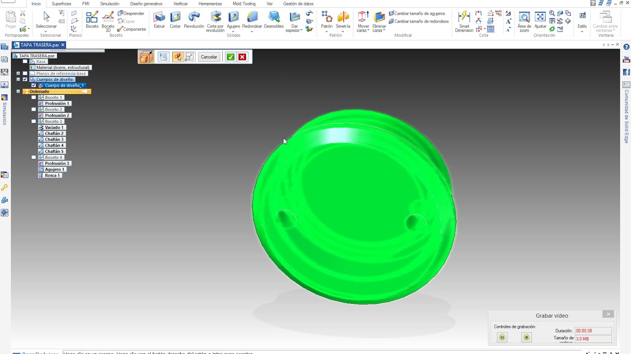 Escalar pieza con Solid Edge - YouTube