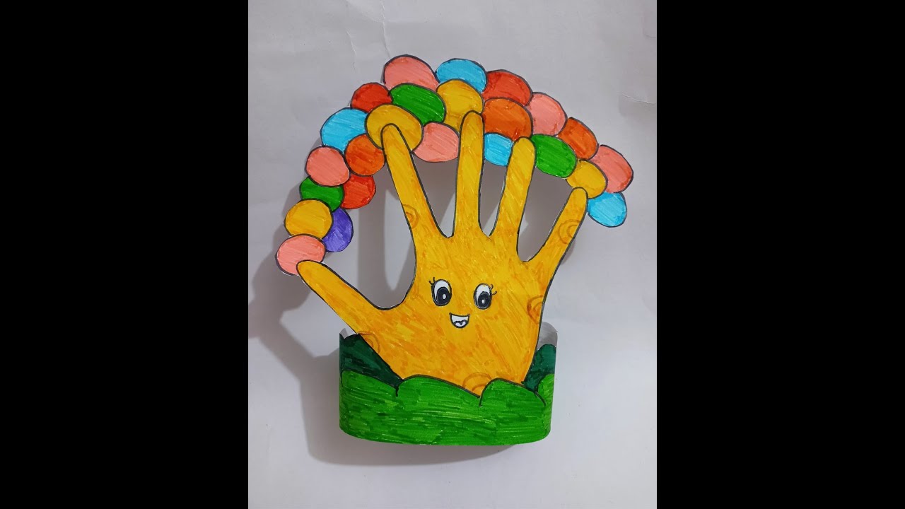 Drawing paper craft of colourful Tree - YouTube