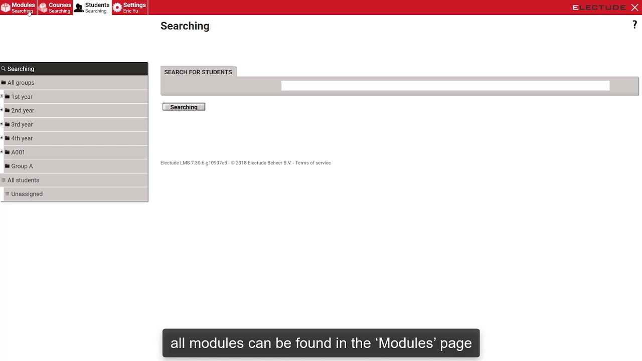Electude - Tutorial: Locate the "All New" section for an overall view of the contained modules ...