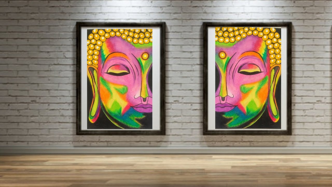 Abstract Buddha painting #2 // how to make buddha painting step by step ...