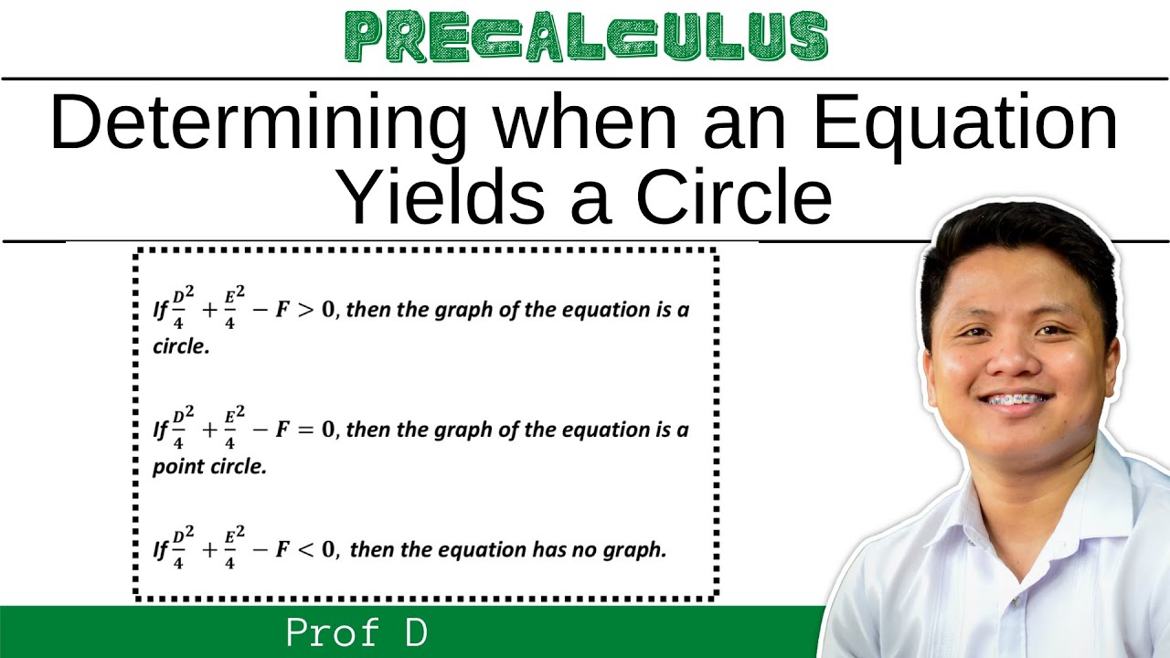 DETERMINING IF AN EQUATION IS A CIRCLE POINT OR HAS NO GRAPH PROF D determining-if-an-equation-is-a-circle-point-or-has-no-graph-prof-d