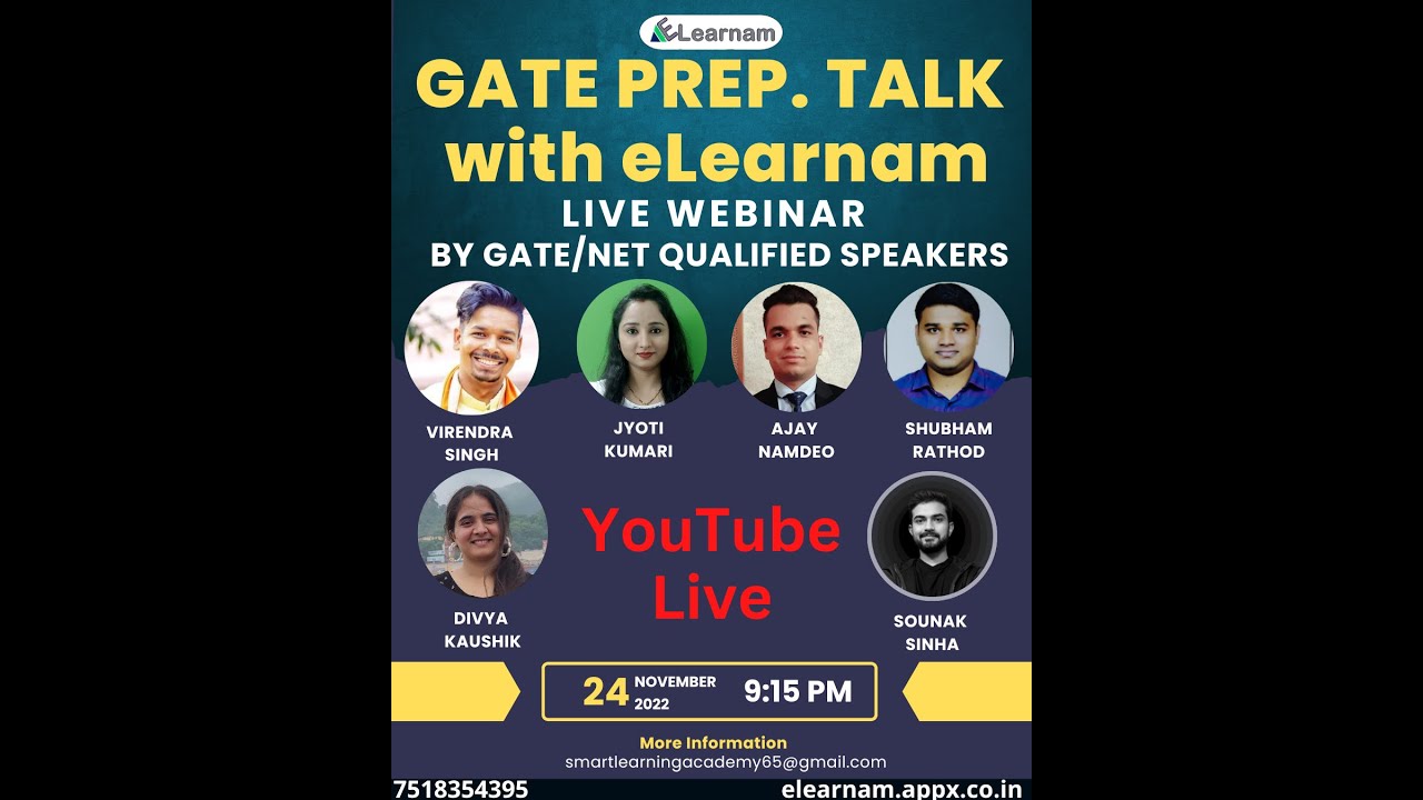 GATE Prep. Talk with eLearnam | Virendra Singh | Jyoti Kumari | Ajay Namdeo | Shubham Rathod ...