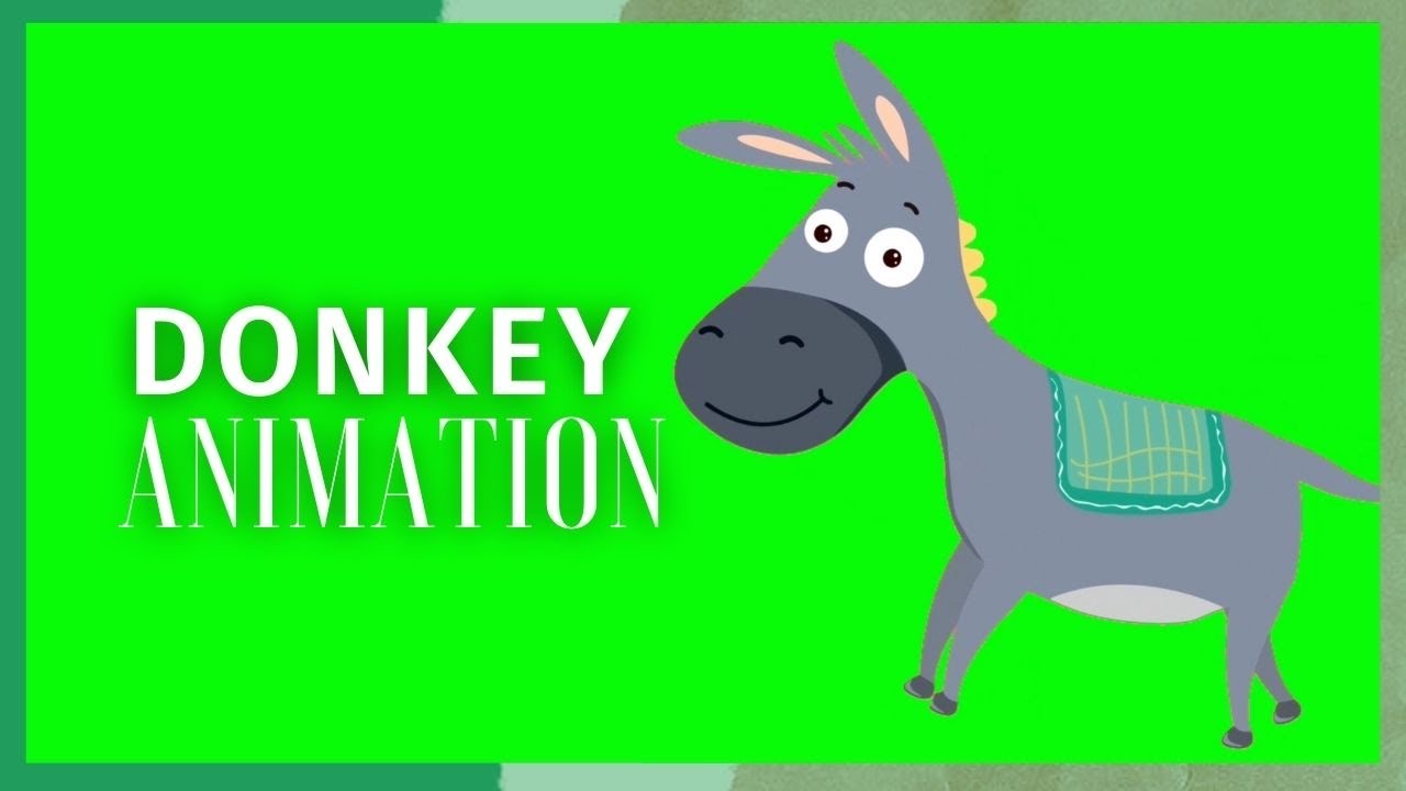 Free Donkey Animation Chroma Key Overlay | Green Screen Farm Animation ...