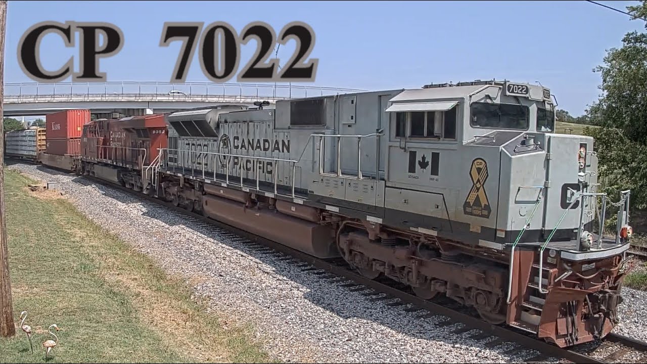 CP 7022 Navy Heritage Locomotive EMD SD70ACU Leads CPKC Train July 26 2023 - YouTube