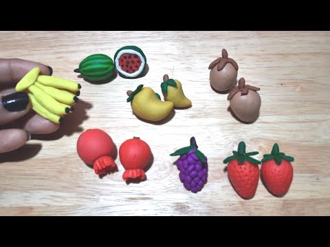 DIY miniature clay fruit/how to make play dough miniature fruits. - YouTube