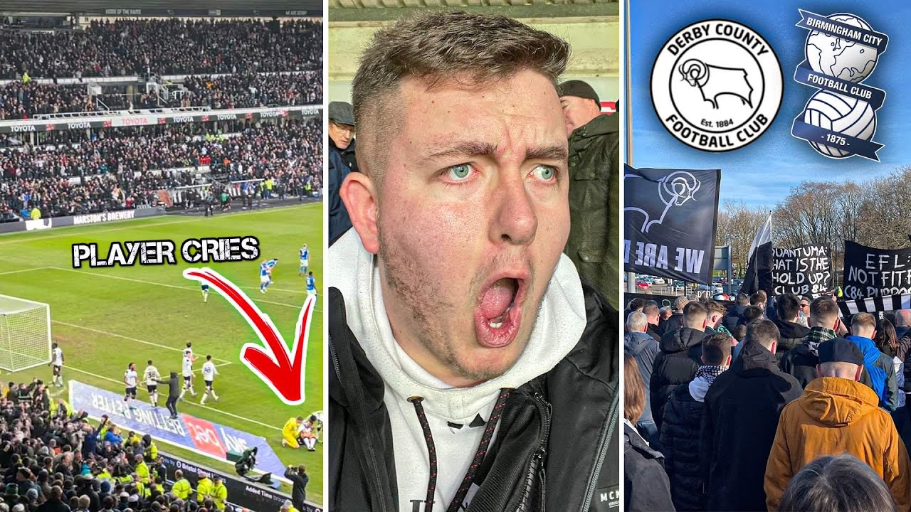 DERBY COUNTY VS BIRMINGHAM CITY | 2-2 | DERBY FANS RIOT, PYROS ...