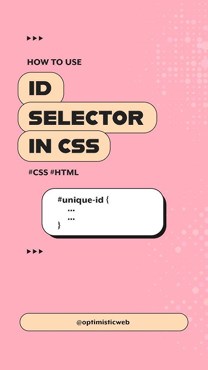 Using ID Selectors for Unique CSS Styles #cssselectors - YouTube