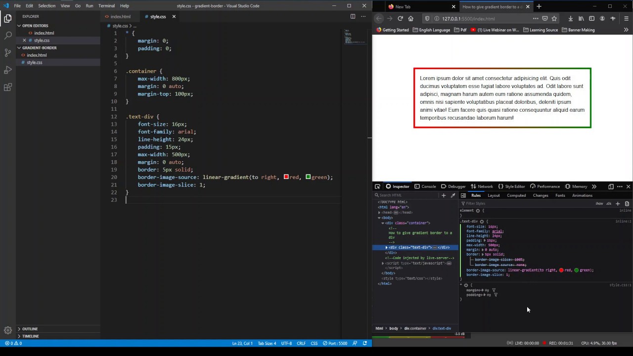 How To Give Gradient Border To A Div With Htm Css Gradent Border How To Give Gradient Border To A Div With Htm Css Gradent Border