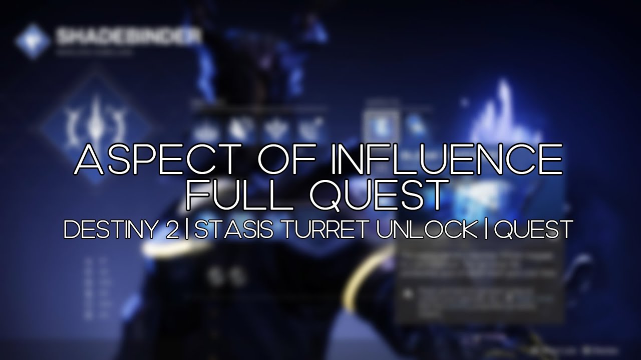 Aspect of Influence Quest - Full Quest (Stasis Warlock Aspect: Bleak ...