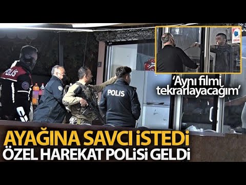 Ayağına savcı isteyip döner bıçağıyla kendini restorana kilitledi, korku dolu anlar yaşattı