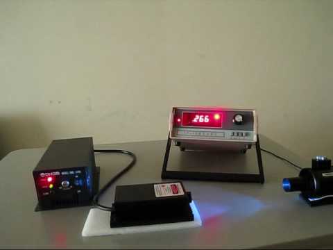 200mW 473nm DPSS Laser Test - YouTube