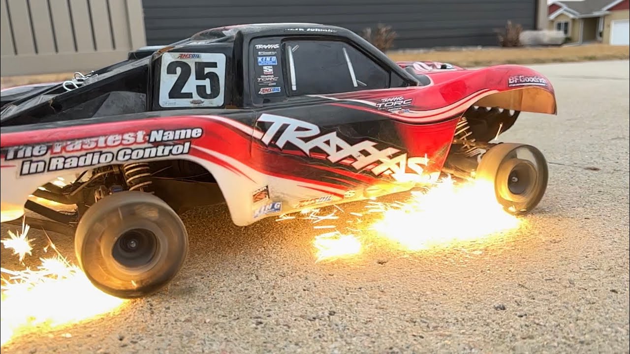 I built some sparking flint wheels for my RC car | Traxxas Slash on ...