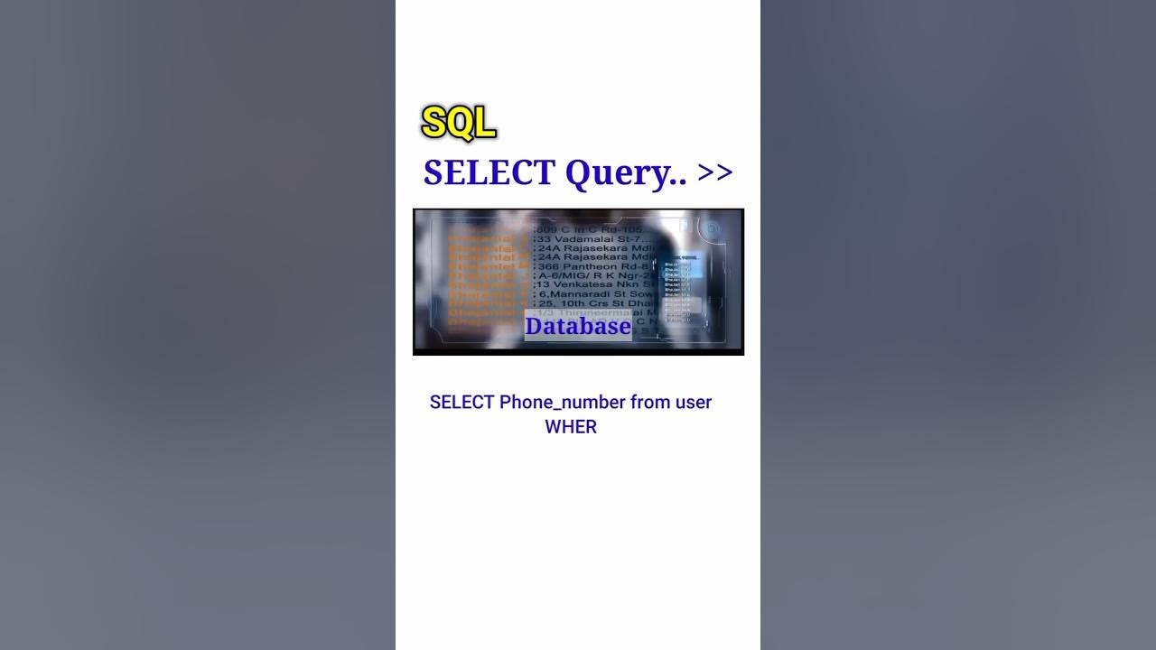 This Is How Sql Select Query Work Sql Select Query Subscribe Now