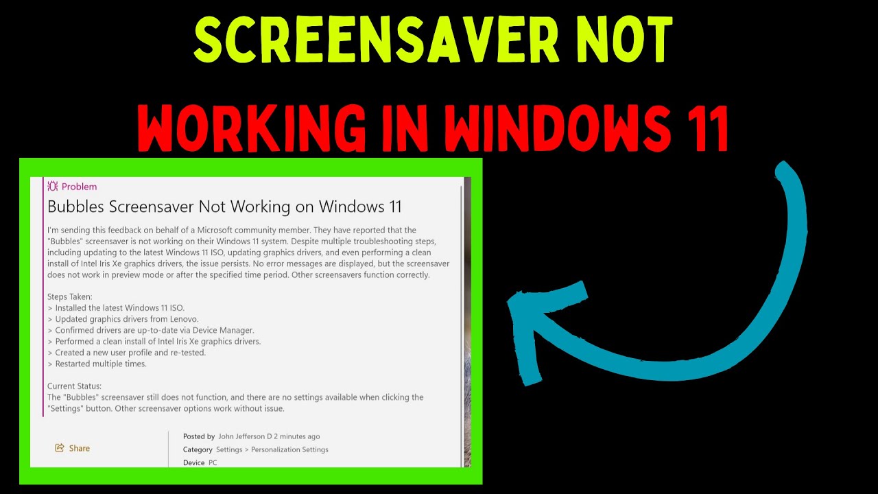 How to Fix Screensaver Not Working in Windows 11 - YouTube