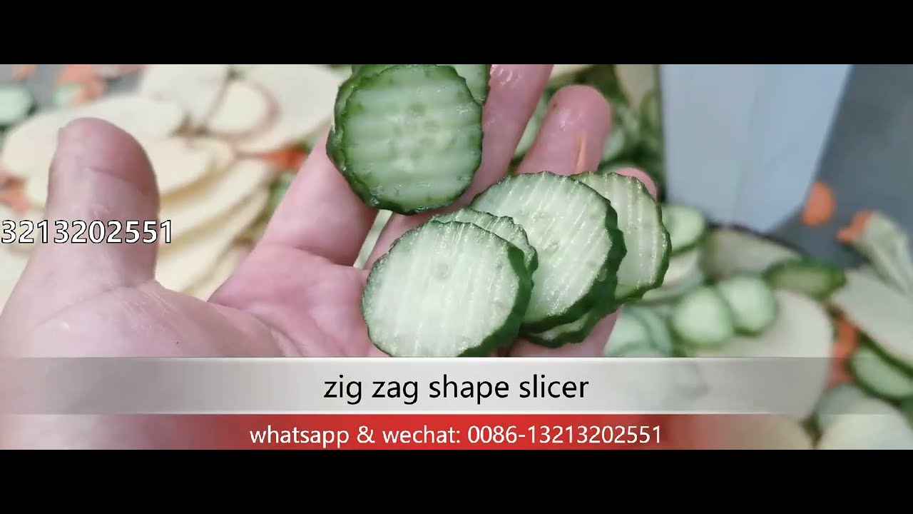 wavy zigzag shape chips potato carrot cucumber vegetable and fruit slicing machine - YouTube