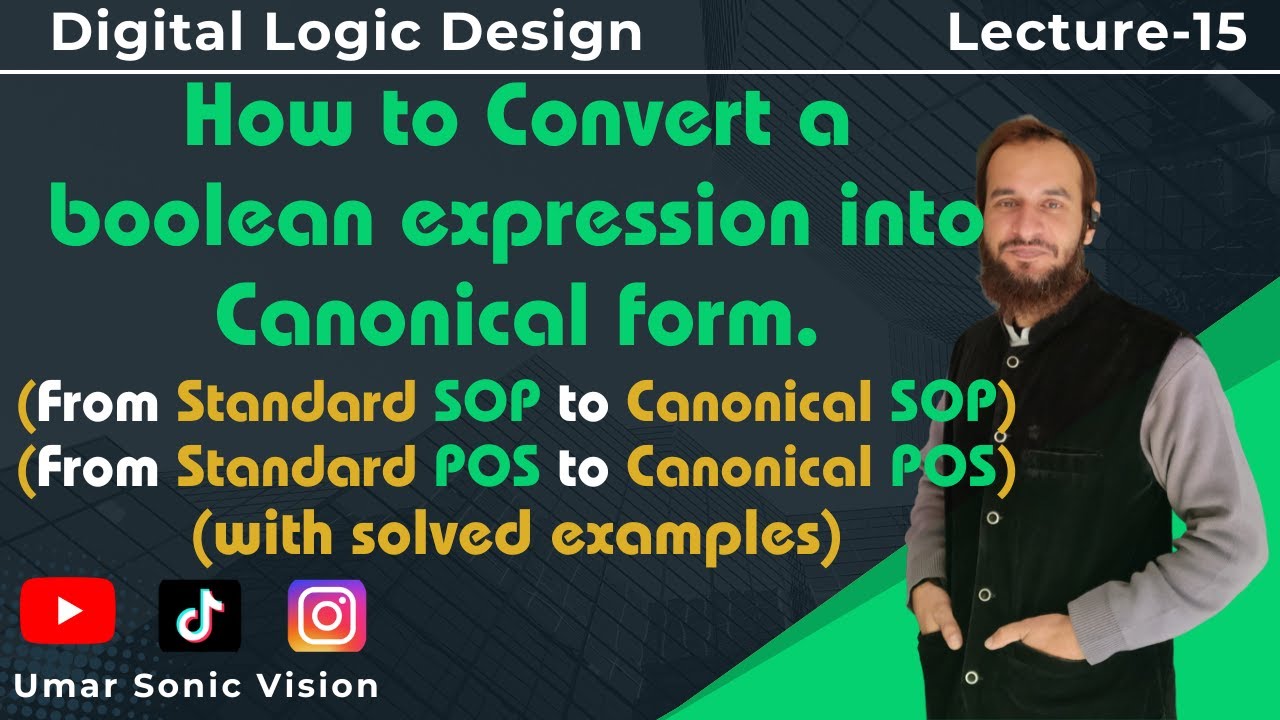 Lecture#15 l Canonical Form in Boolean Algebra | Standard SOP vs ...