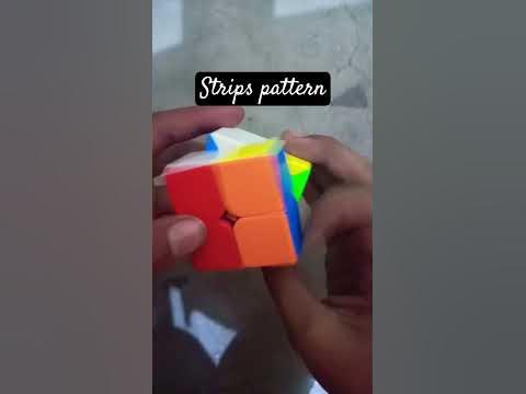 strips pattern on 2by2 cube with loop - YouTube