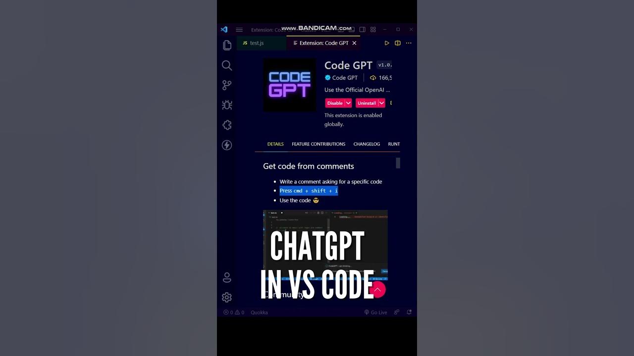 Use The Official Chat GPT Open AI Extension In VS Code shorts use-the-official-chat-gpt-open-ai-extension-in-vs-code-shorts