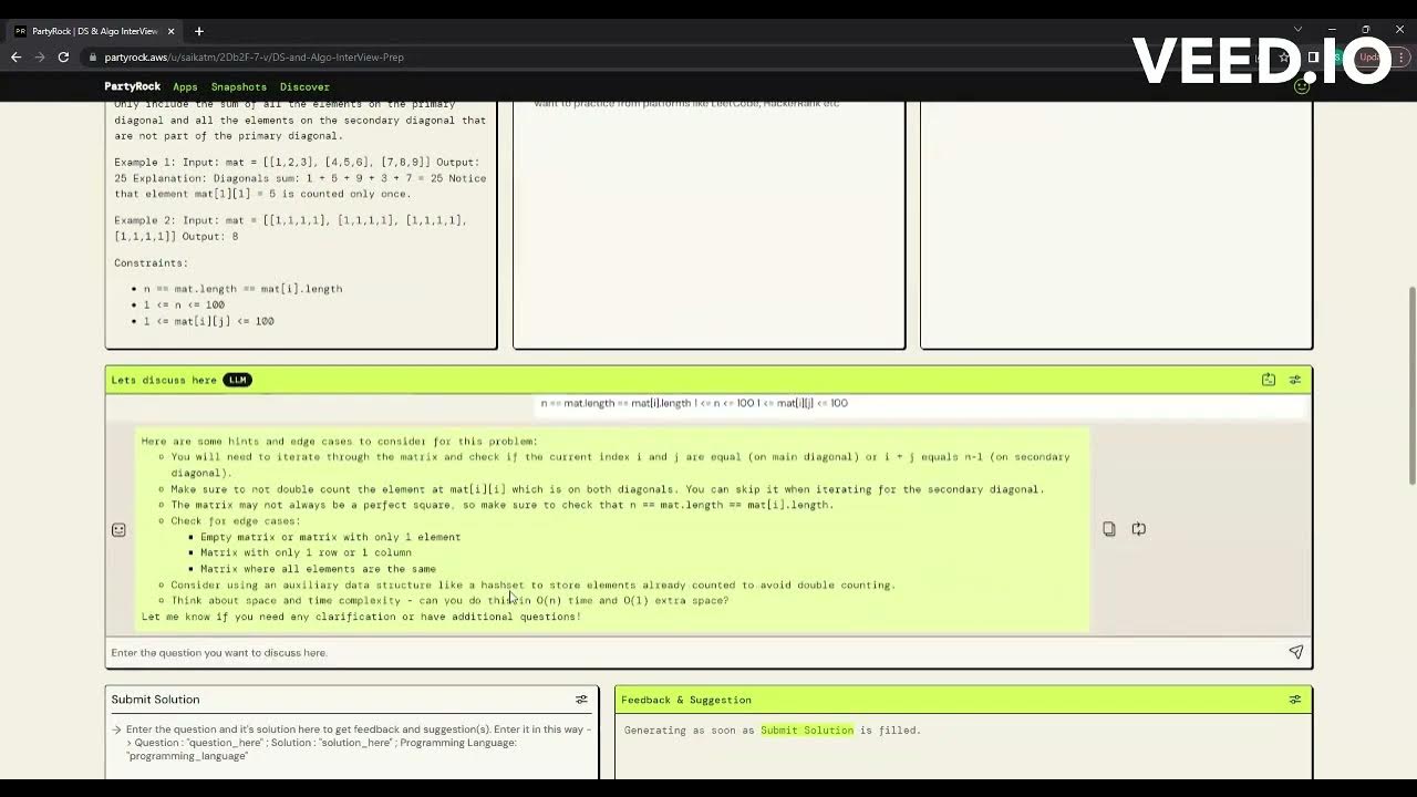 PartyRock Hackathon: DS & Algo InterView Prep App Demo - YouTube