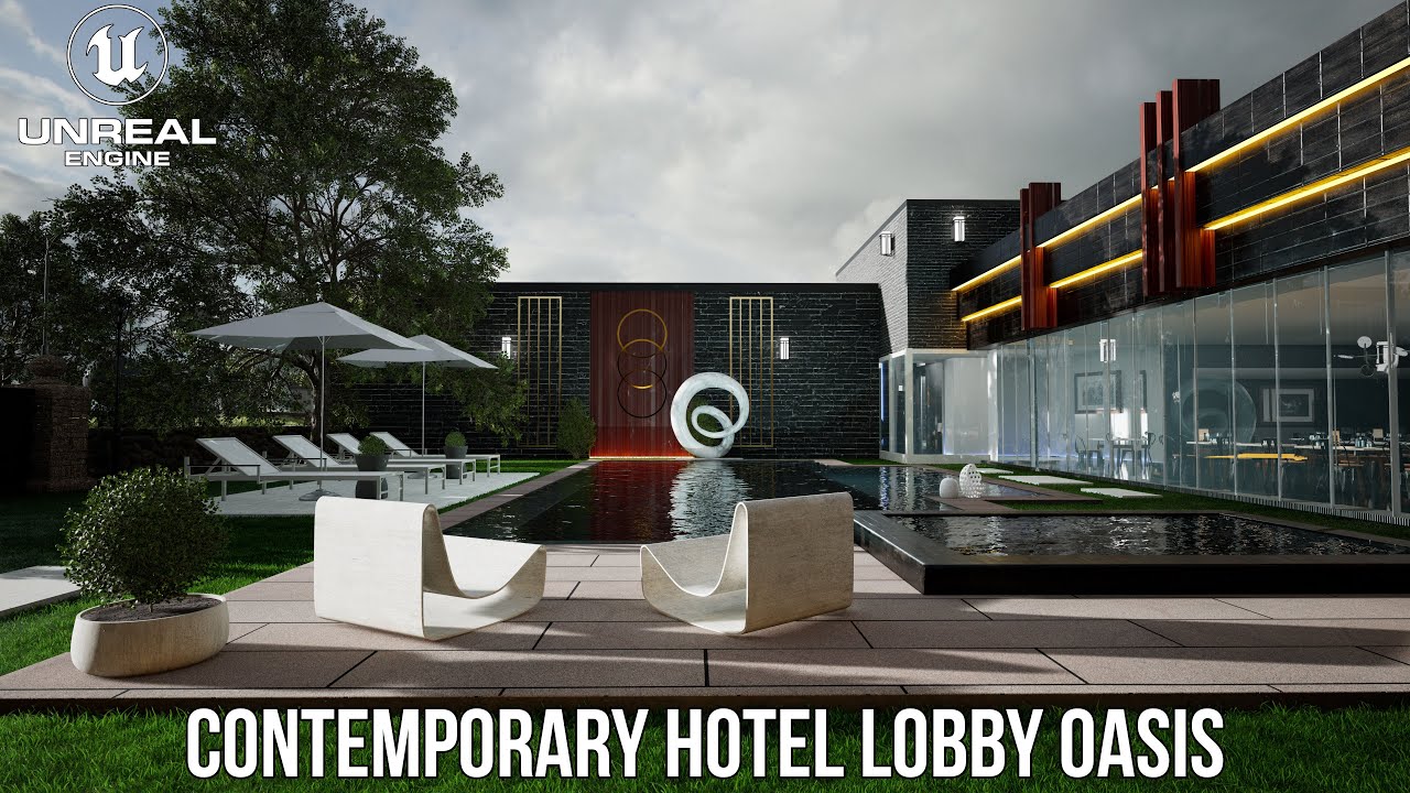 Contemporary Hotel Lobby Oasis - Unreal Engine 5 - YouTube