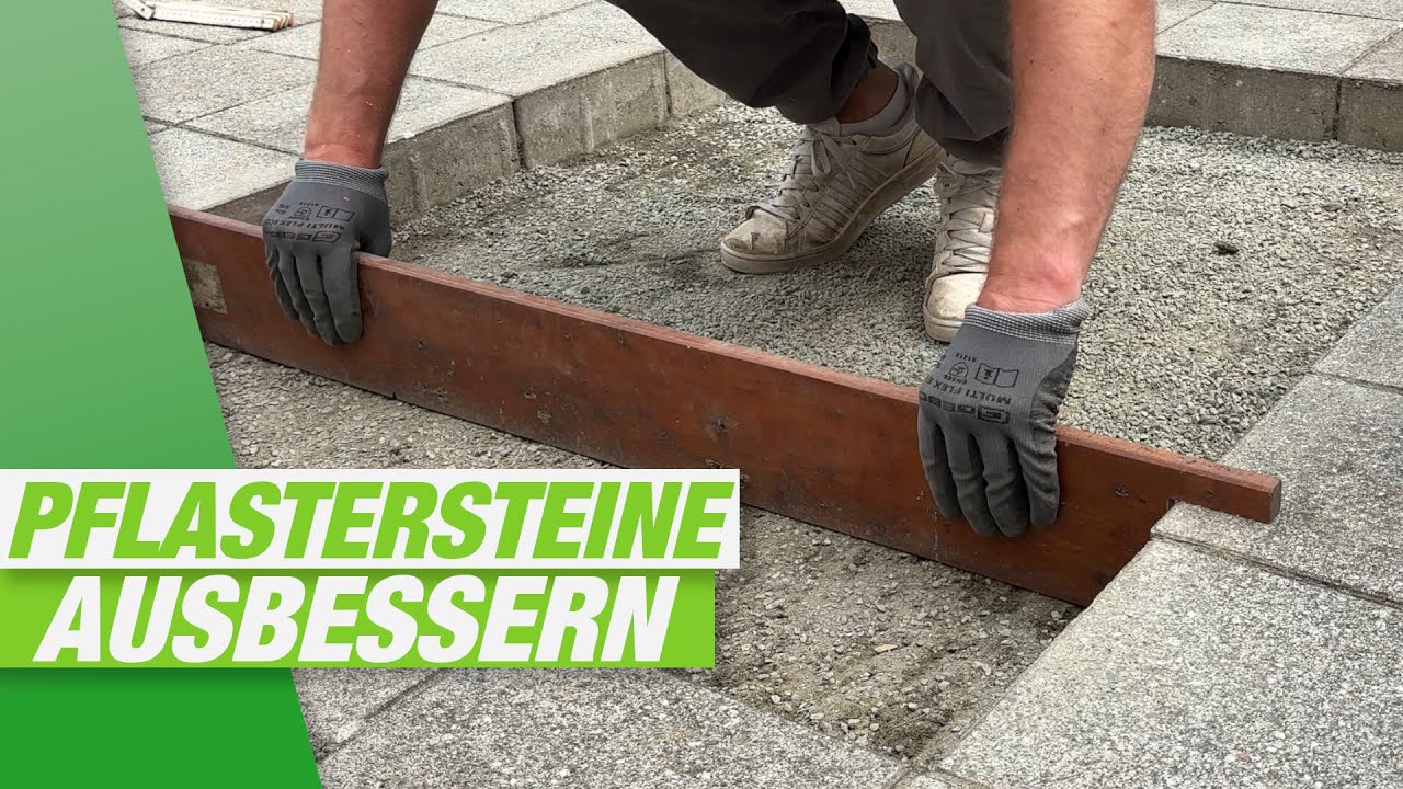 Pflaster ausbessern - Pflastersteine begradigen - So einfach geht´s [4K ...