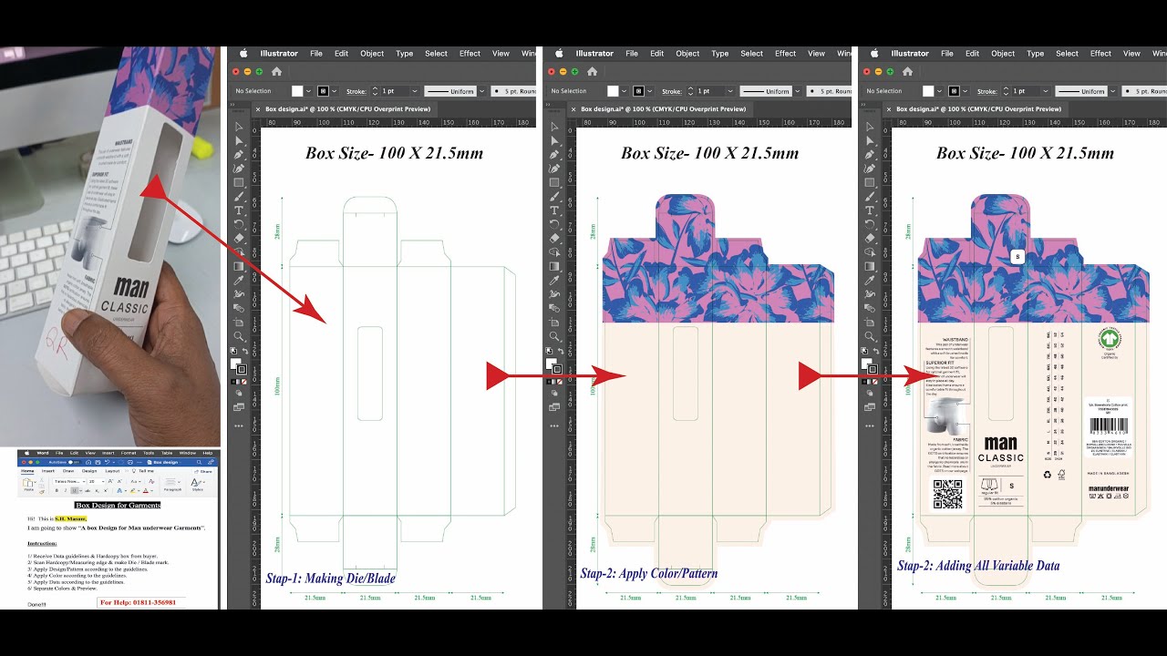 Box Design 4C | Box Die / Blade mark | Pattern Box | Variable Box ...
