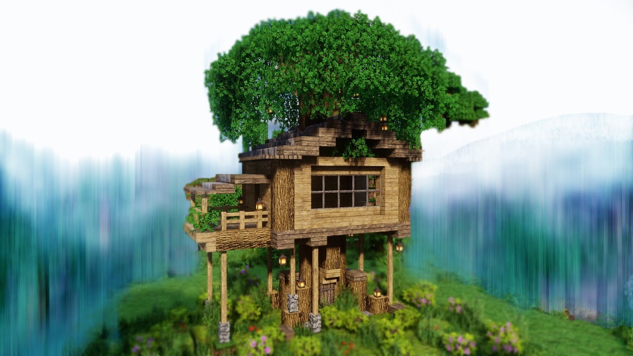 How To Build A Dreamy Tree House In Minecraft | Tutorial - YouTube