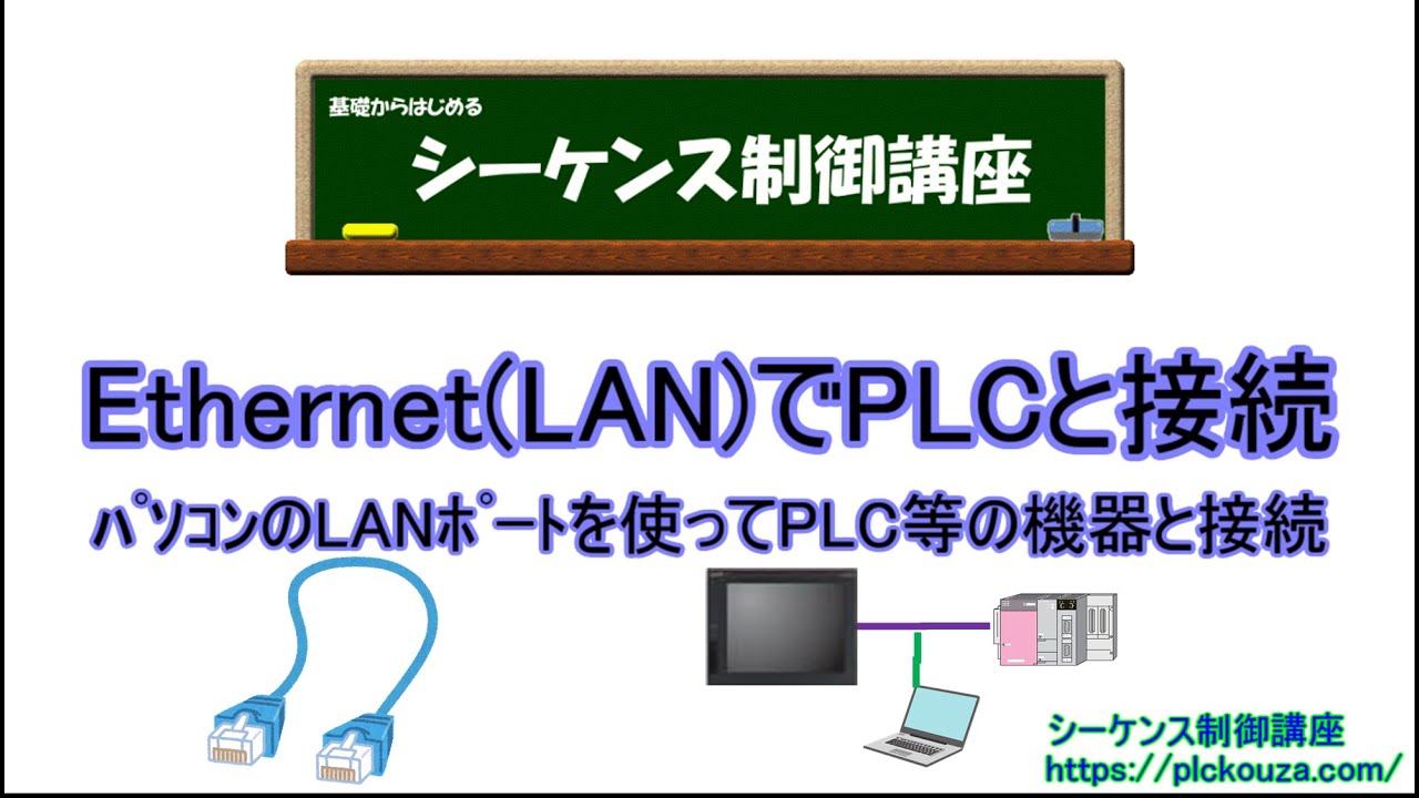 EtherNetで接続。LANｹｰﾌﾞﾙを使ってPLCと接続する方法の解説です。 - YouTube