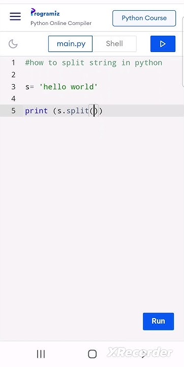how to split string in python🤞using one line code #shorts #python #programming #coding - YouTube