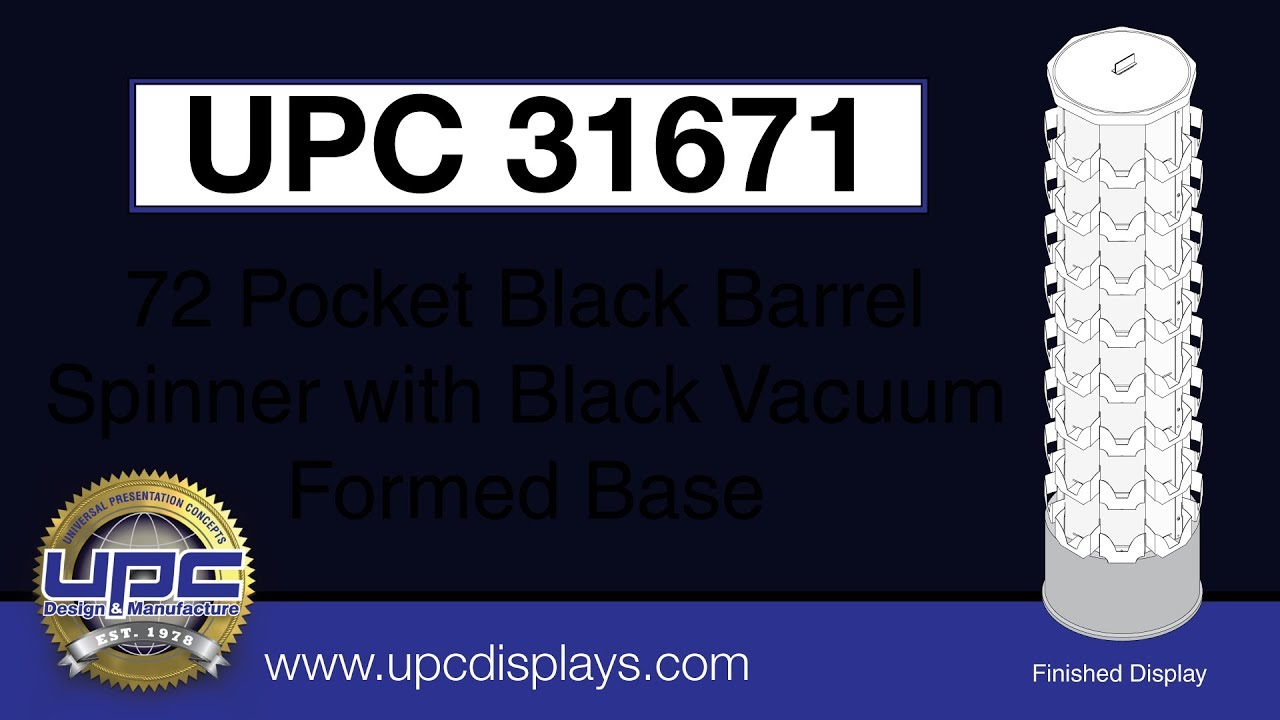 #31671 72 Pocket Black Barrel Spinner with Black Vacuum Formed Base ...